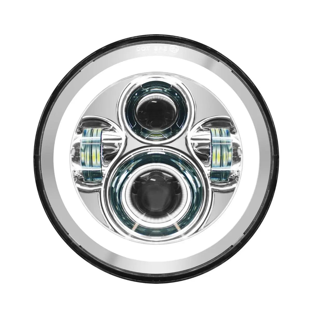 7" LED Chrome Eclipse HALOMAKER® Headlight (Daymaker Replacement) with ...