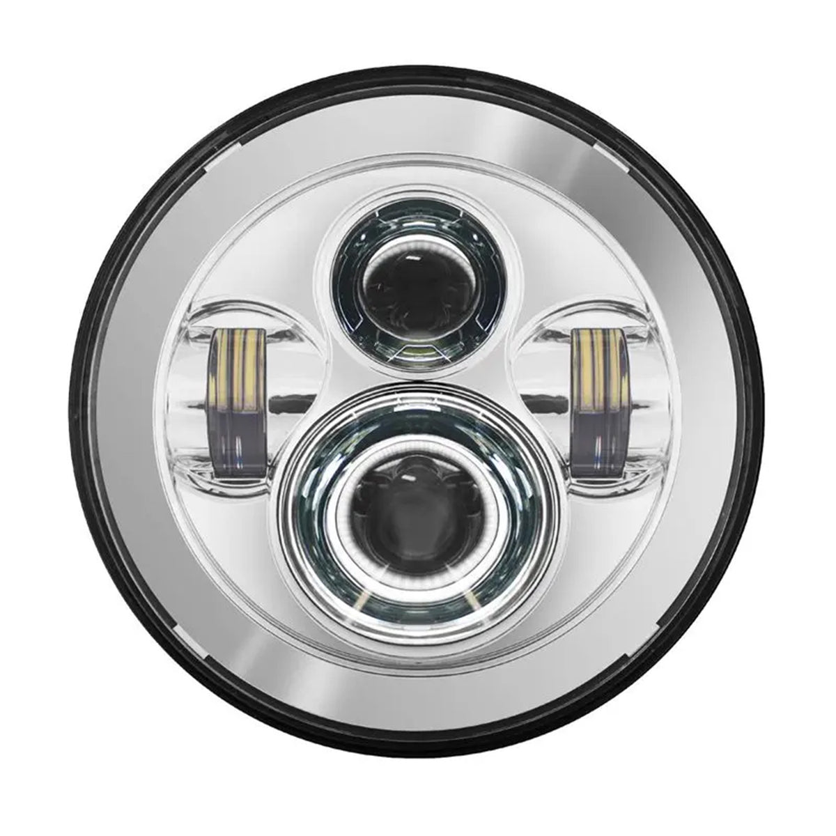 7" LED Chrome Headlight (Daymaker Replacement) with Auxiliary Passing ...
