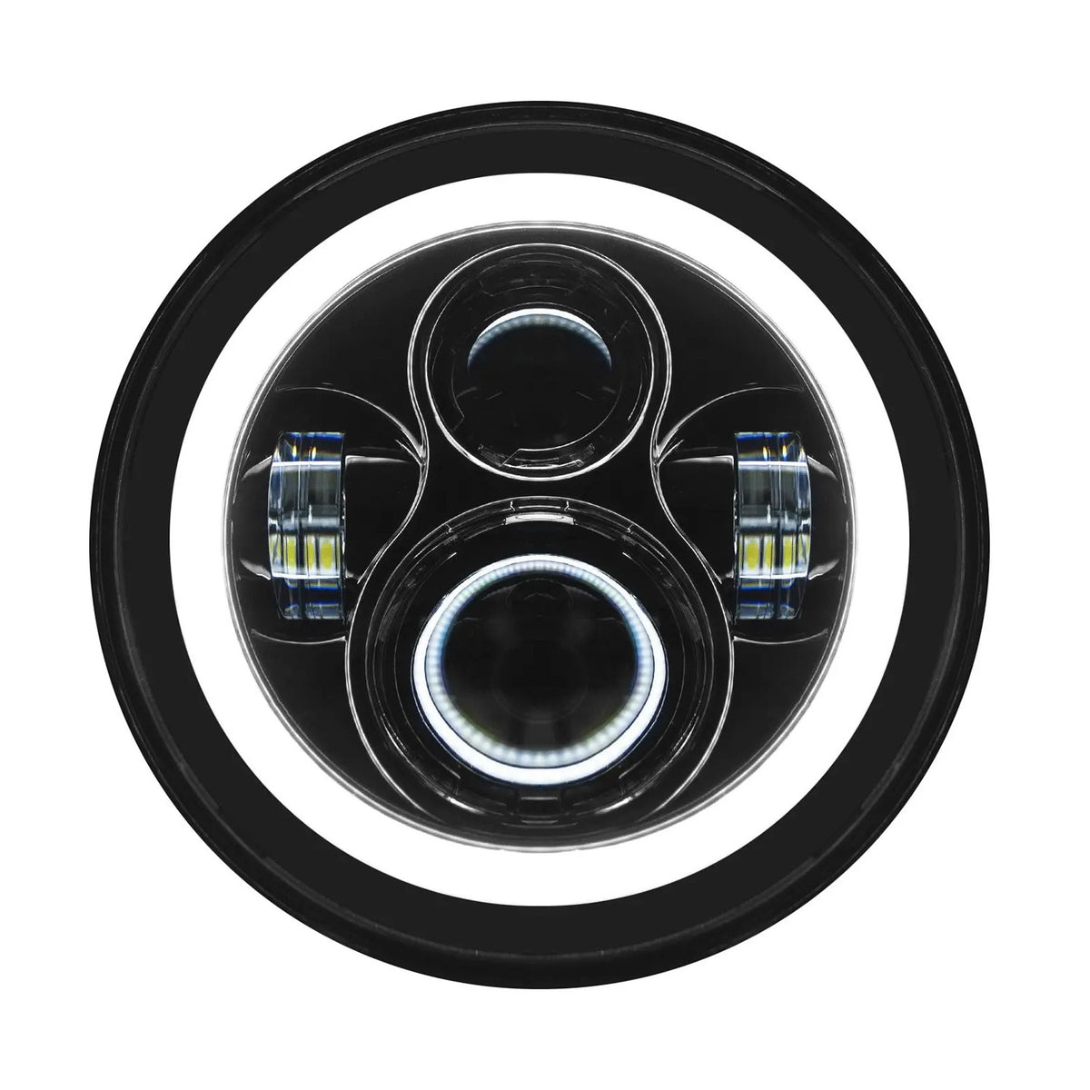 7" LED Black HALOMAKER® Headlight (Daymaker Replacement) with Auxiliar ...